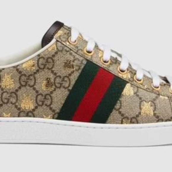Gucci | Shoes | Gucci Ace Gg Supreme Sneaker Foil Bee Overlay | Poshmark